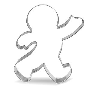 4.2 inch Christmas Waving Gingerbread Man Cookie Cutter - Stainless Steel