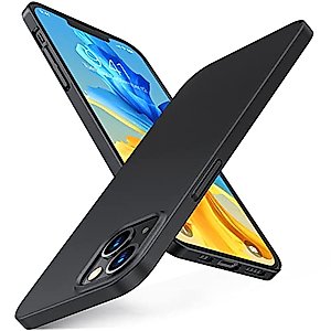 TORRAS Slim Fit for iPhone 13 Mini Case, Ultra-Thin Velvety Touch Secure Grip Case for iPhone 13 Mini Case Scratch-Resistant Slim Hard Plastic iPhone Mini 13 Case Protection Cover,Matte Black