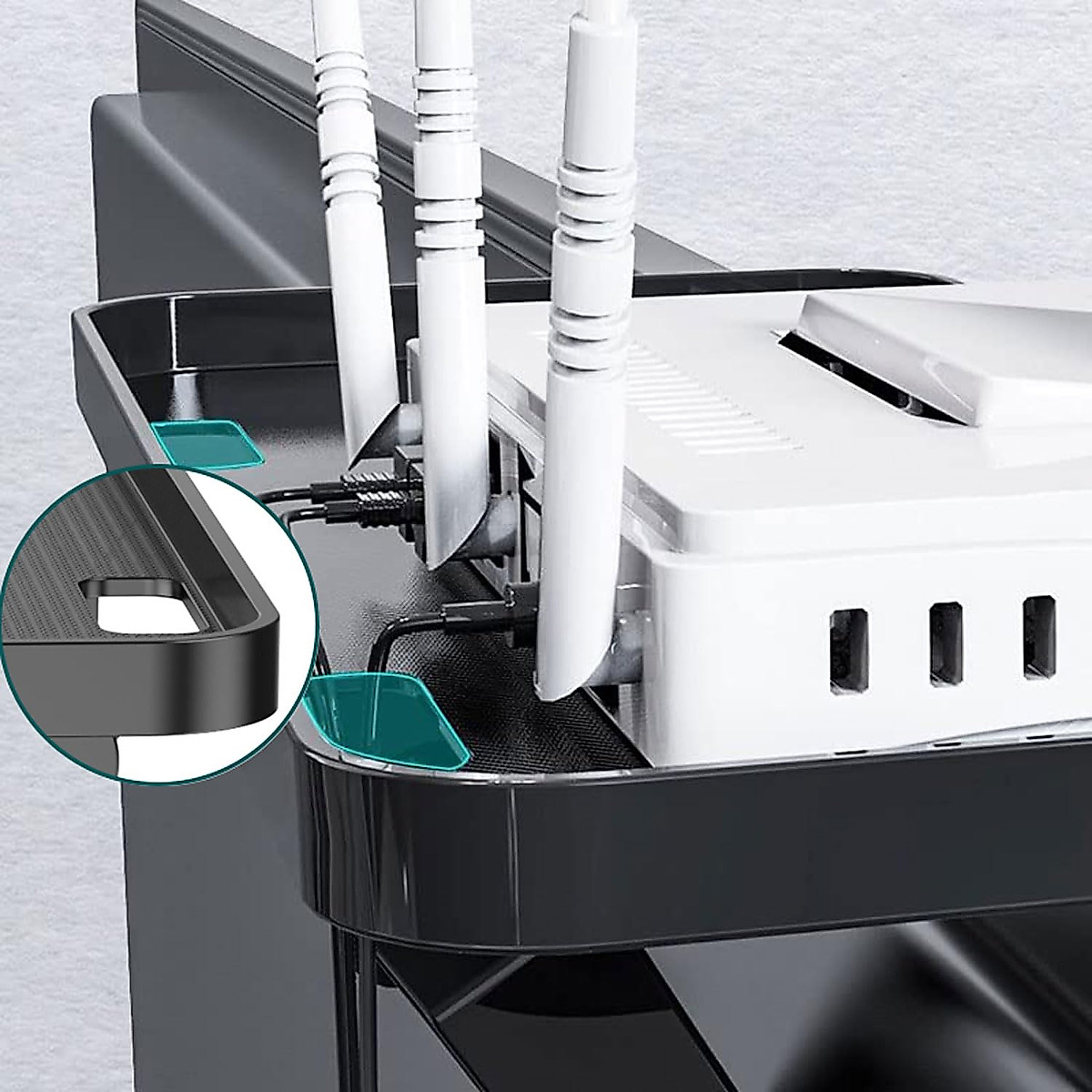 ASMXQY TV Top Screen Shelf Adjustable Computer Monitor Shelf Storage Bracket Mount Hold Cable Media Box, Game Console, WiFi Router, Plants, Speakers, Remote Controls, DVD Shelf