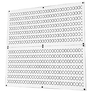 Wall Control Pegboard Rack Home & Garage Tool Storage & Organization White Metal Pegboard Pack - Two 32-Inch x 16-Inch White Steel Peg Board Panels
