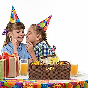 BESPORTBLE Rattan Storage Basket Water Hyacinth Storage Baskets Rectangular Wicker Baskets with Built- in Handles Natural Wicker Storage Basket Bins for Home Organization Coffee Shelf Organizer