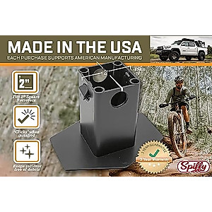 SPIFFY Tow Hitch Cover for 2 Inch Bike Rack Plastic Receiver Trailer Tube Plug | Ride More Worry Less | Made in The USA | Great Gift for Cyclists and Mountain Biking Enthusiasts with Trailer Hitches