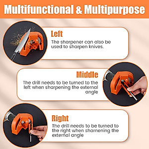 Drill Bit Sharpener Multipurpose Drill Bit Grinding Sharpener for All Bits Electric Drill Bit Sharpening Tool with Power Drill Drill Bit Sharpener Grinder Use for Hss Masonry Carbide Metal