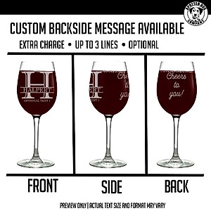 Personalized Mothers Day Etched 16oz Stemmed Wine Glass, Wine Gifts for Women, Customized Mum Birthday Gift, Custom Mom Engraved Gifts, Anniversary, Halpert Monogram