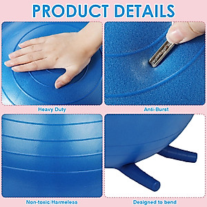 Tanlade 6 Pack 18 Inch Kids Chair Ball Flexible Seating for Classroom Kids Yoga Ball Chair Improve Focus and Balance with Alternative Seating Desk Ball Chairs for Students Sitting (Blue)