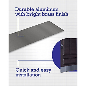 Hardware Essentials 852744 Aluminum Non-Magnetic, Screw-In, Door Kick Plate 8" x 34" Pewter Finish