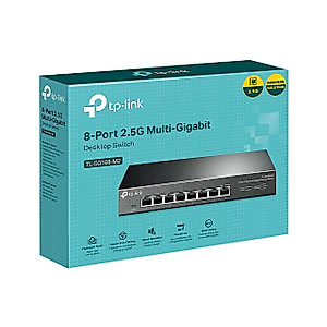 TP-Link TL-SG108-M2 8 Port Multi-Gigabit Unmanaged Network Switch, Ethernet Splitter 2.5G Bandwidth Plug & Play Desktop/Wall-Mount Fanless Metal Design