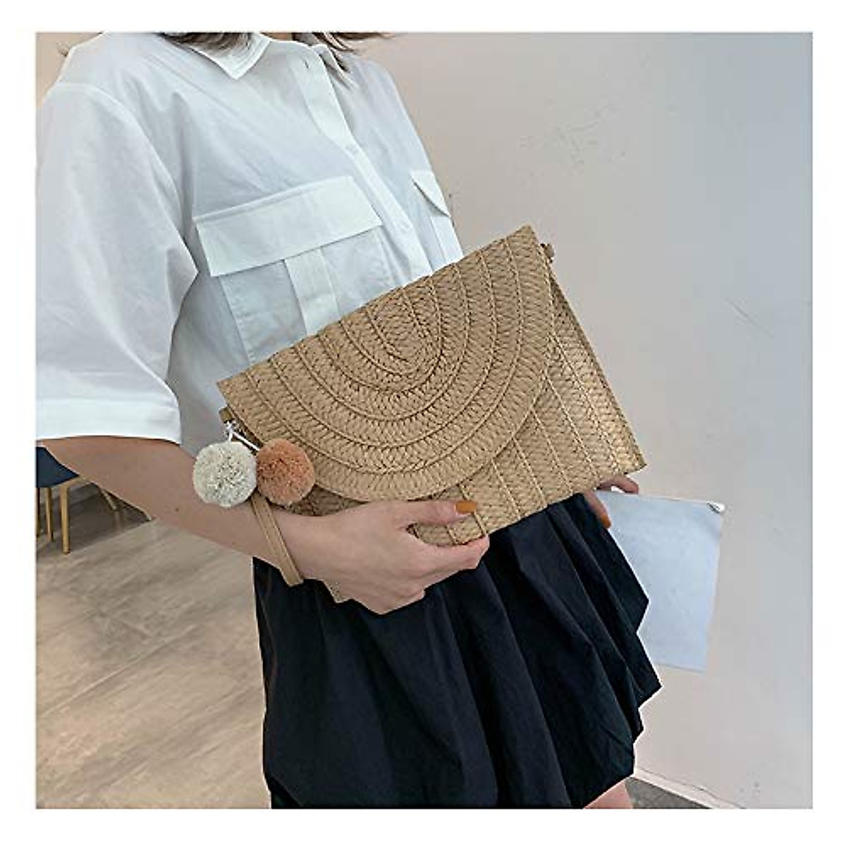 Straw Bag Straw Shoulder Bag Summer Straw Clutch Bags Crossbody Bags for Women