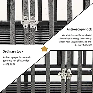 KELIXU 38” Heavy Duty Dog Crate Large Dog Cage Metal Dog Kennels and Crates for Large Dogs Indoor Outdoor with Locks, Lockable Wheels and Removable Tray, Easy to Install, Black