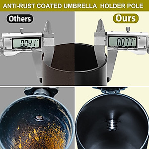 Magacyo Adjustable Patio Umbrella Holder - Outdoor Umbrella Base and Stand Metal Clamp for Fixed Deck Railing and Poles