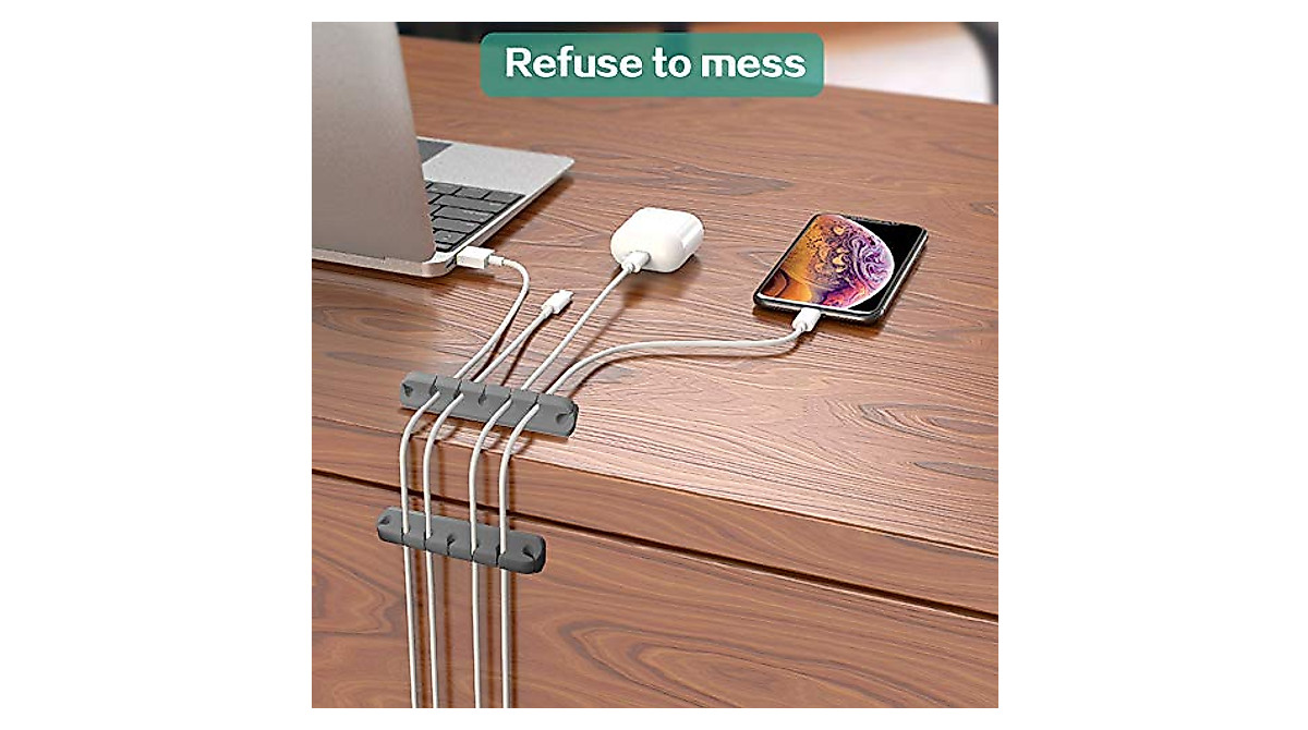 2 Pack Silicone Cable Holder Clips for Organized Charging