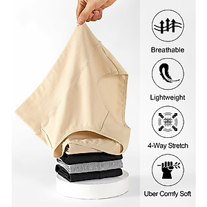 OLIKEME Women's High Waisted Underwear Tummy Control Underwear Postpartum Underwear Breathable Womens Underwear Soft Cotton Panties Full Coverage Briefs, 5-pack Size L