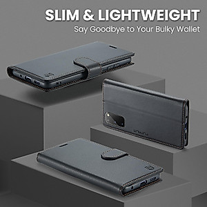 FLIPALM for Samsung Galaxy S20 6.2"(Non S20+/S20 Utra) Wallet Case with RFID Blocking Credit Card Holder, PU Leather Flip Kickstand Shockproof Cover Women Men for Samsung S20 Phone case (Black)