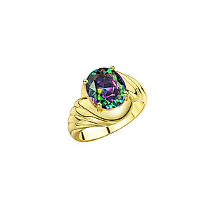 Rylos Rings for Women 14K Yellow Gold Ring Classic Designer Style Oval 12X10MM Solitaire Gemstone Ring June Alexandrite Jewelry for Women Size 10