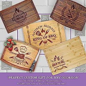 Personalized Dad Cutting Board - Custom Wood Grill Board For BBQ Masters - Unique Barbeque and Grilling Gift Idea for Fathers Day, Birthday, Anniversary, Christmas For Men, Husband, Dad, Grandpa, Him