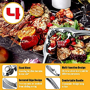 12 Pcs Crab Crackers and Tools, Heavy Duty Nut Crackers Seafood Tools for Crab Legs - Crab Nut Lobster Crackers Opener Cracker Tools for Kitchen Kits, Nut Cracker Set