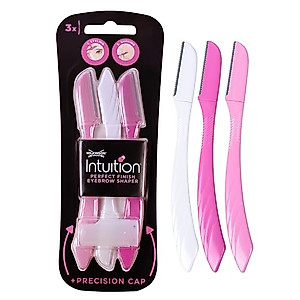 WILKINSON SWORD - Intuition Eyebrow Shaper | Facial Hair Remover and Trimmer | Exfoliating Dermaplaning Tool | 3 x Disposable Razors