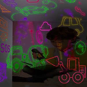 Baby Night Light,Star Night Light Projector Cars Toys for Boys,Christmas Birthday Kids Gifts for 2-10 Year Olds Boys Nursery Children,Cool Stuff (Black-Car&Star)