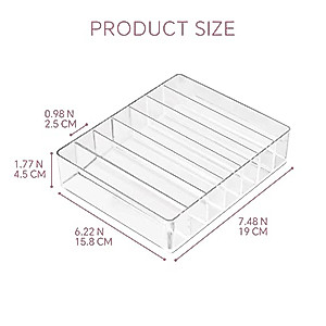 WECHENG Eyeshadow Palette Makeup Organizer, BPA Free 7 Section Divided Vanity Organize Holder for Drawer and Bathroom Counte Modern Cosmetics Storage (7.48" x 6.22" x 1.77")