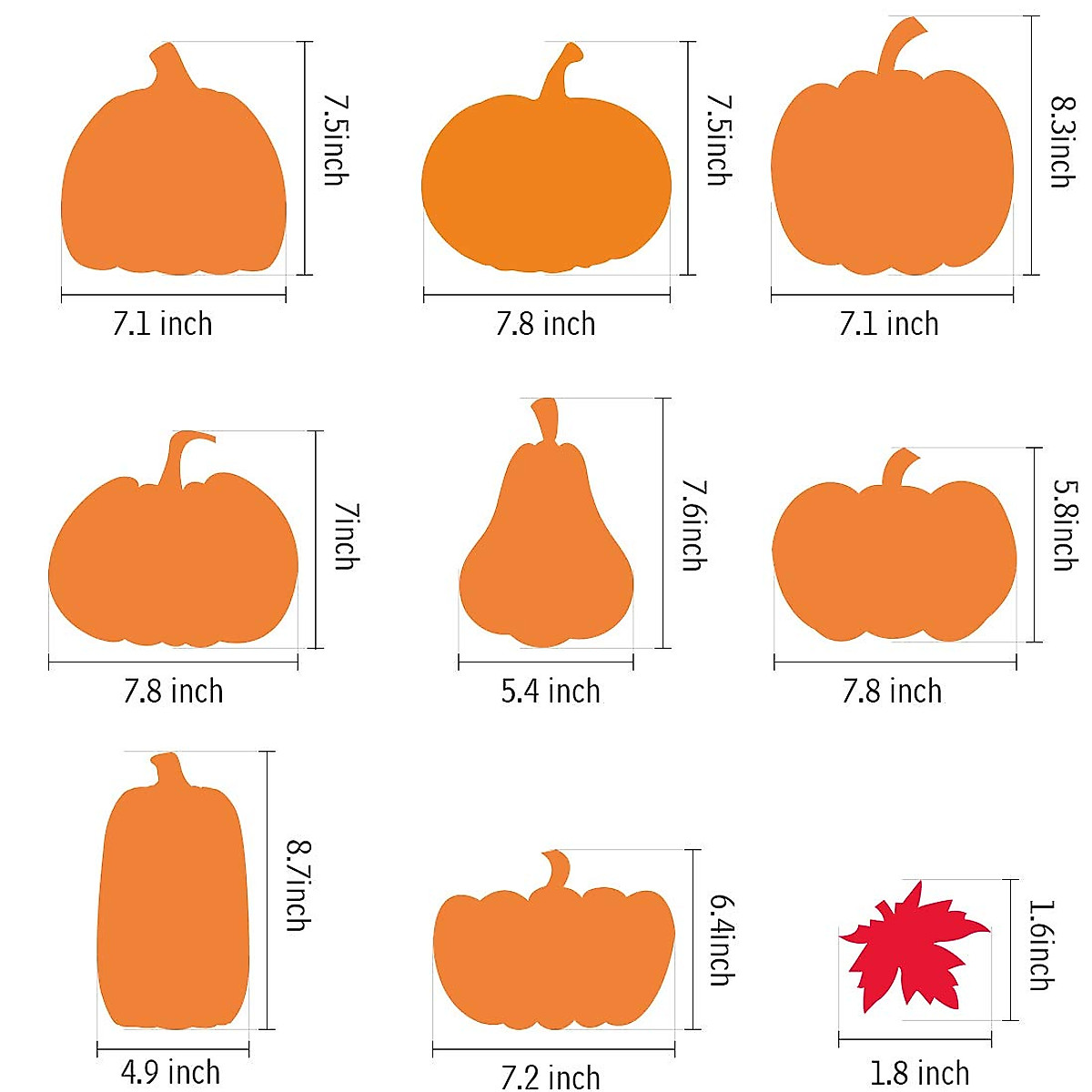 40Pcs Halloween Foam Pumpkin Craft Kit Decorations with Foam Fall Maple Leaves Rhinestone Stickers for Halloween Thanksgiving Kids Art Crafts Decorations