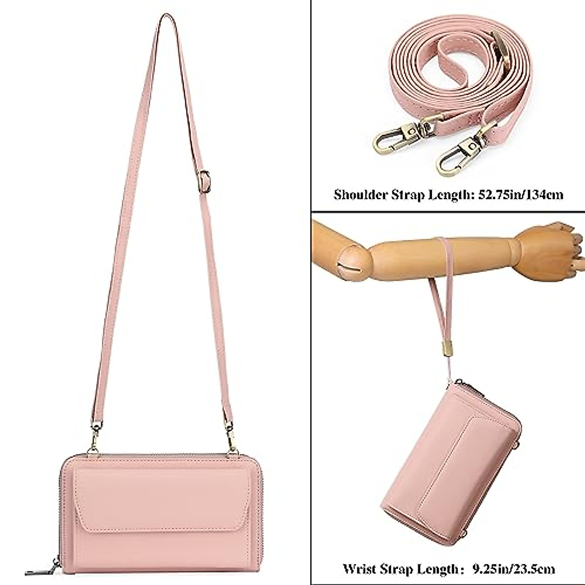 GOIACII Phone Card Wallet RFID Blocking Ladies Purse Crossbody Bags for Women