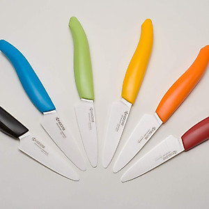 Kyocera Advanced Ceramic Revolution Series 3-inch Paring Knife, Blue Handle, White Blade