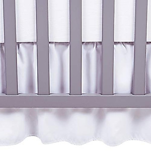 Sammy and Lou White Crib Skirt-Ruffled, White Body, White, Fits Standard Crib 28 in x 52 in, 13 in Drop