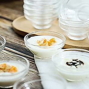 JHNIF 12pcs Clear Glass Soy Sauce Dipping Bowls Side Dishes for Snack Sushi Fruit Appetizer Dessert. 3 Inch