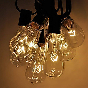 GOOTHY ST40 Edison Replacement Bulbs, 7 Watt E17 Intermediate Screw Base Clear Edison Light Bulbs ST40 Replacement Bulbs for Outdoor String Lights, C9 Incandescent Light Bulbs, Warm White-10 Pack