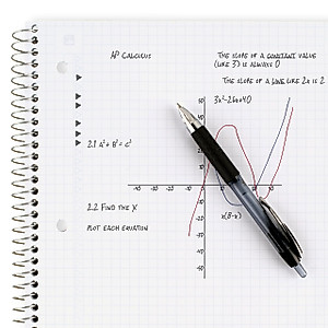 Five Star Spiral Notebooks, 6 Pack, 1-Subject, Graph Ruled Paper, 11" x 8-1/2", 100 Sheets, Assorted Colors Will Vary (73549), 6 Count (pack of 1)