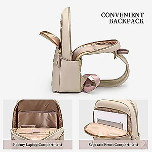 GOLF SUPAGS Laptop Backpack for Women Slim Computer Bag Work Travel College Backpack Purse Fits 15.6 Inch Notebook (Pink)