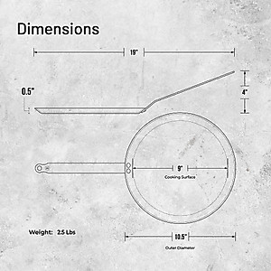 de Buyer MINERAL B Carbon Steel Crepe & Tortilla Pan - 9.5” - Ideal for Making & Reheating Crepes, Tortillas & Pancakes - Naturally Nonstick - Made in France