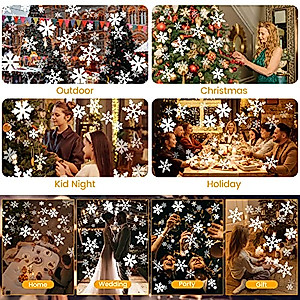 Christmas Decorations Snowflake Lights Projector LED Snowfall Spotlight Waterproof Landscape Lamp Indoor Outdoor Lighting for Xmas Holiday Party Wedding Garden Patio House