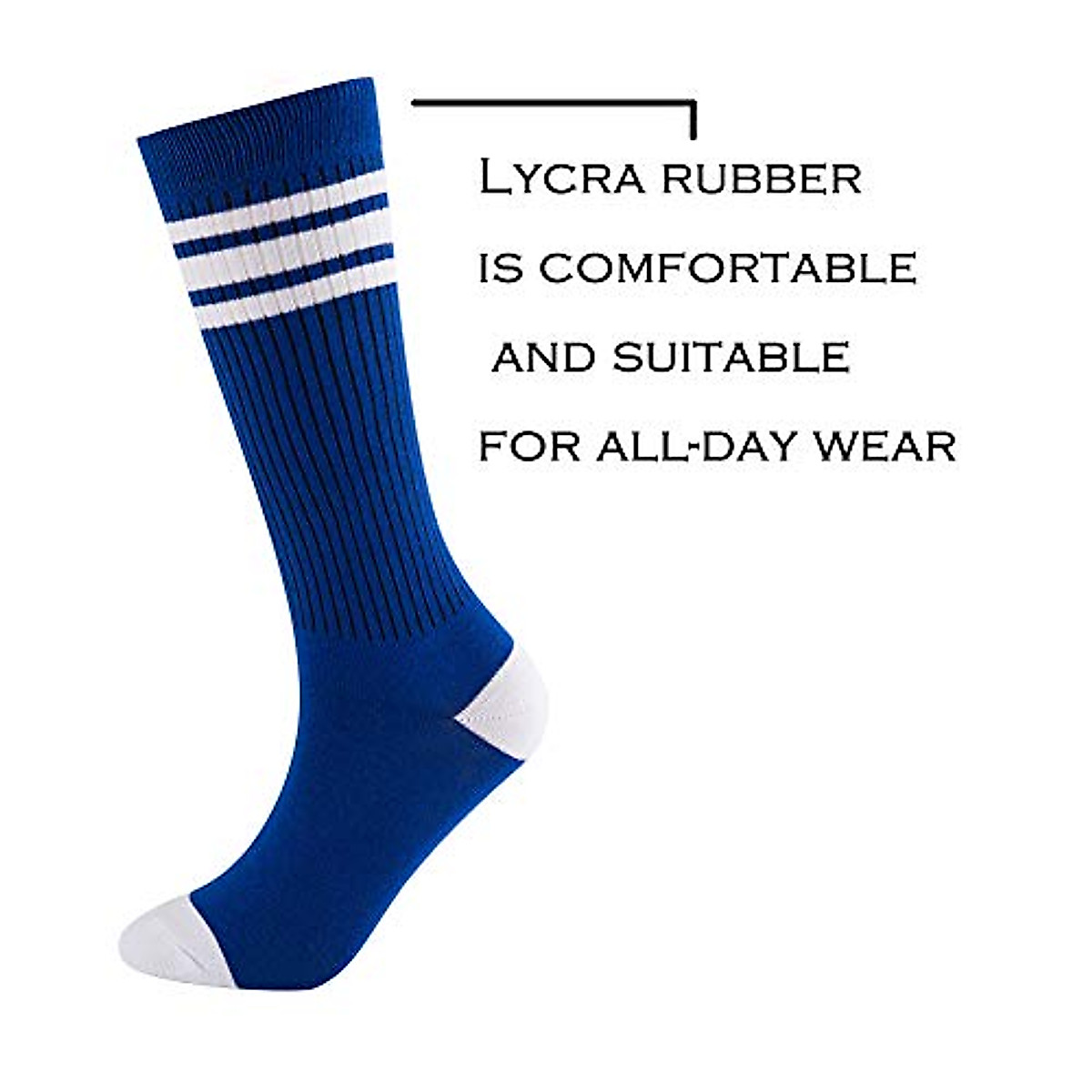 NEVSNEV Knee High Tube Socks Comfortable and Breathable with Triple Stripes for Boys, Girls, Toddlers, Kids, Baby and Child