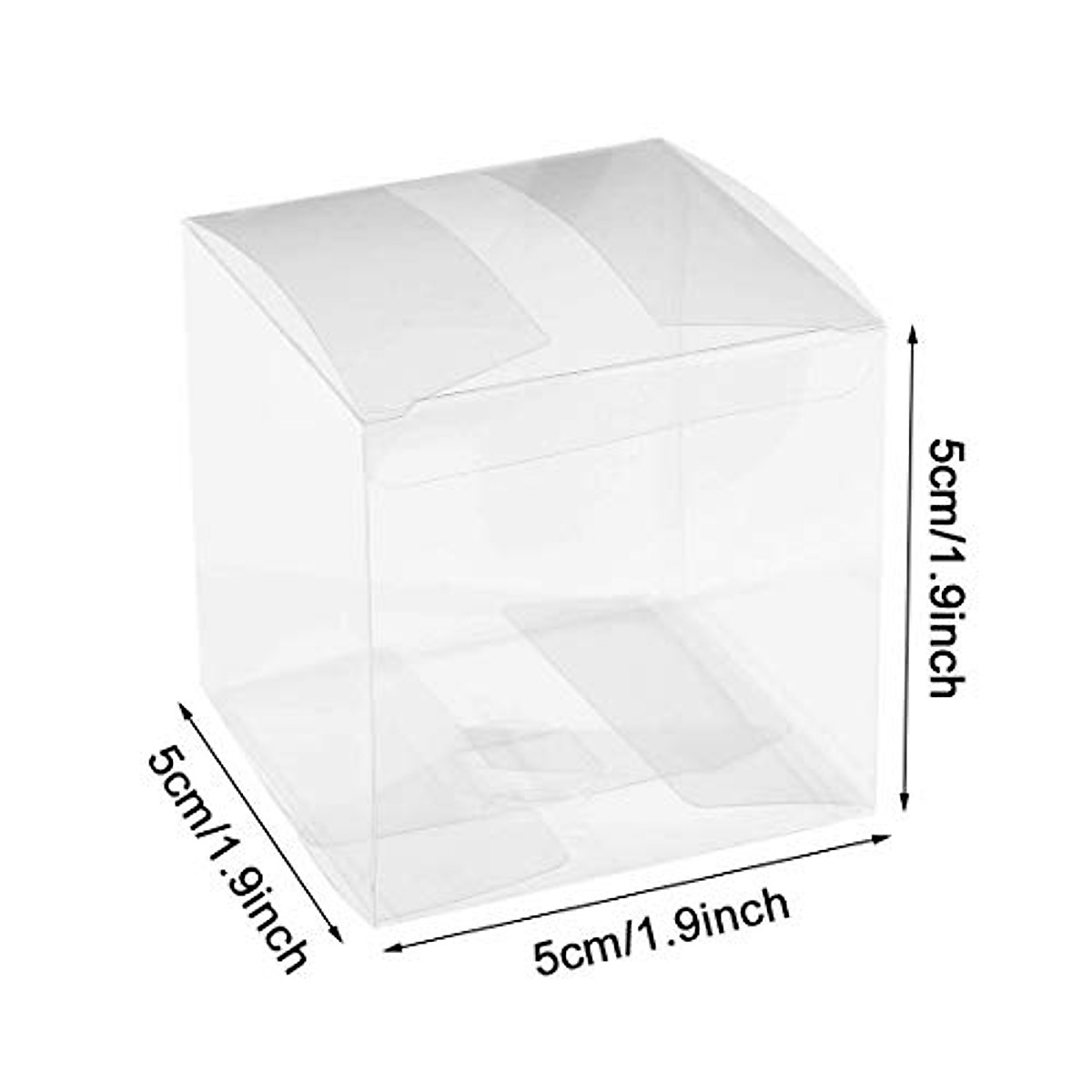 GGOUPTY 30 PCS Clear Candy Box 2"x 2"x 2" Favor Gift Boxes Transparent Plastic Cube Boxes for Cupcakes Christmas Wedding Party