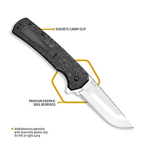 OUTDOOR EDGE RAZOR VX5 | Replaceable Blade EDC Flipper Folding Pocket Knife | 3" Blade, Ceramic Ball Bearings, Carbon Fiber Handle, Reversible Pocket Clip | Outdoor, Camping, Survival, Utility