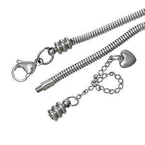 Sexy Sparkles European Bracelets Silver Tone Heart Lobster Clasp 16.0cm(6 2/8)