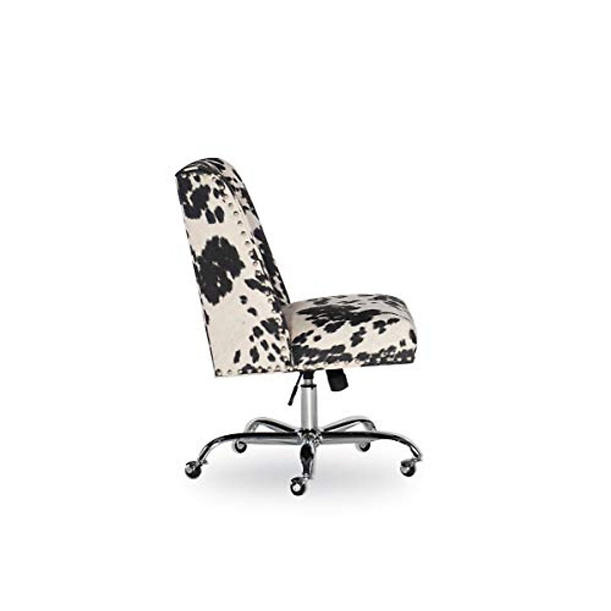 Linon Clayton Black Cow Print Office Chair, Metallic