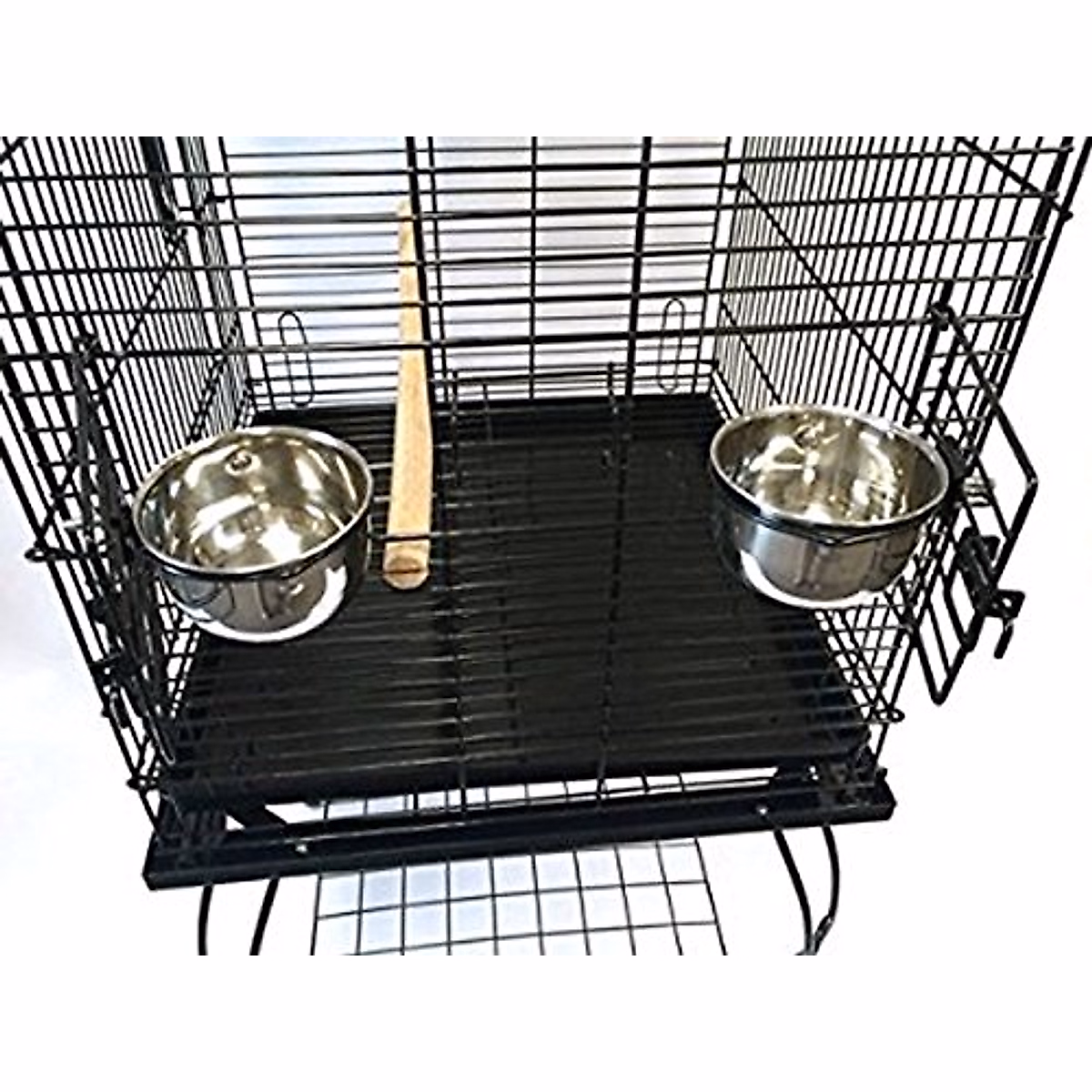 Large Open Dome Style Parrot Bird Cage with 5/8-Inch Bar Spacing for Quaker Cockatiel Indian Ring Neck Sun Parakeet Green Cheek Conures Lovebirds Budgies Canary Finch Parrotlet Portable Bird Cage