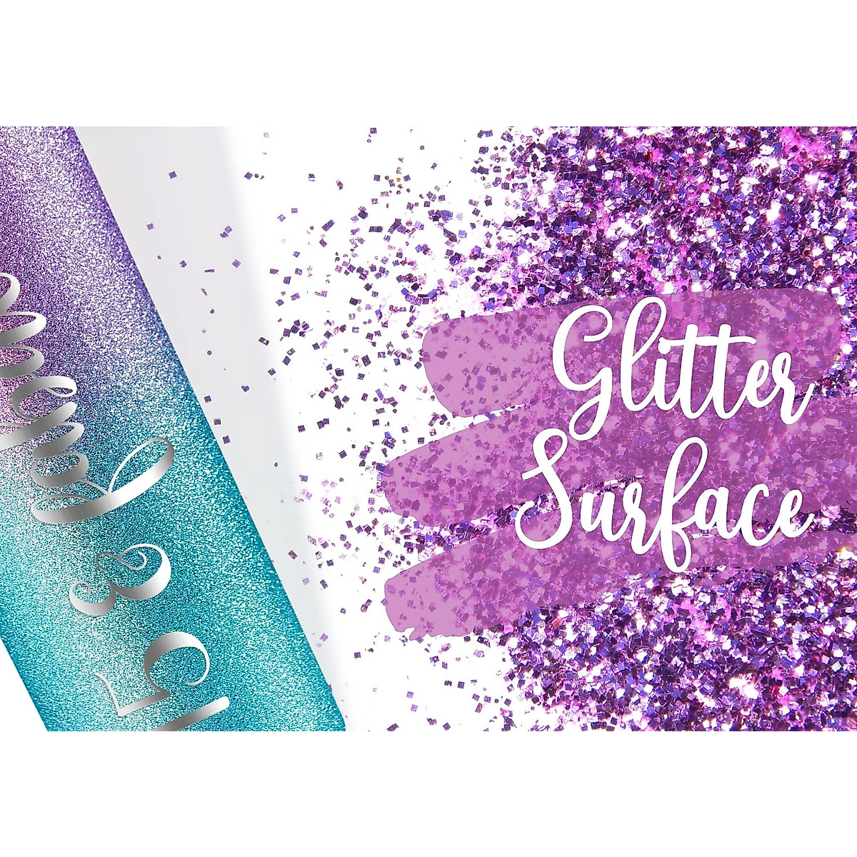 Quinceanera Gifts, 15 Year Old Girl Gifts for Birthday, 15th Birthday Gifts for Girls, Female, Her - 20oz/590ml Stainless Steel Insulated Tumbler with Straw, Lid - 15 & Fabulous Glitter Purple Blue