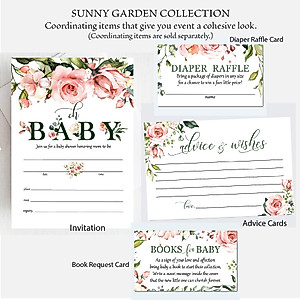 Moonrise Papery Set of 25 Pink Floral Baby Shower Invitations for Girl, Oh Baby Invitations for Baby Shower, Fill-In Style Invitations with Envelopes