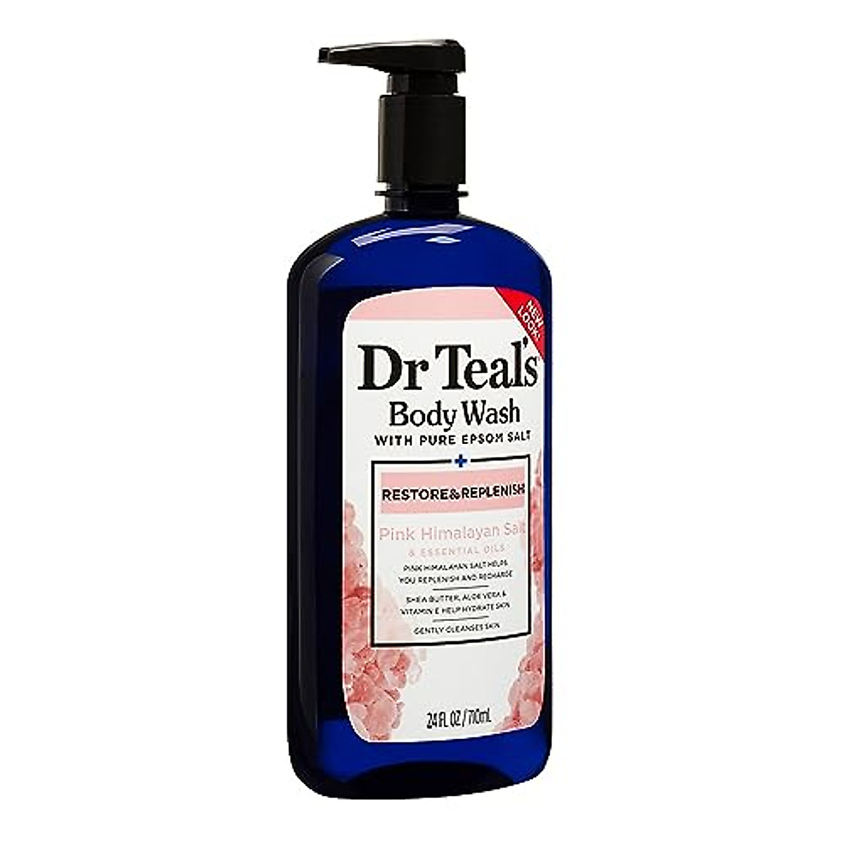 Dr. Teal's Pink Himalayan Body Wash, Restore and Replenish with Pure Epsom Salt and Essential Oils, 24 Fl Oz
