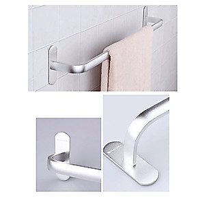OMOONS Towel Rack Adhesive Towel Rack for Bathroom Wall,Space Aluminum,Matte Surface,Single Rod/600Mm