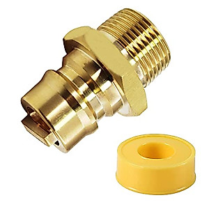 MENSI 3/4" Brass Male Quick Connect Plug Fittings Fits Dual Fuel Generator Regulator Exits Convert to Connect Natural Quick Connect Hose