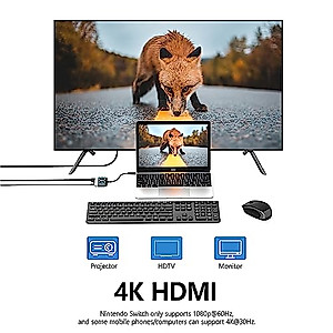 Switch Dock for Nintendo Switch OLED, 3 in 1 Switch TV Adapter with 4K HDMI, USB 3.0 Port, Type C 100W Charging, Portable Switch Docking Station Travel, for Samsung Dex S23, MacBook