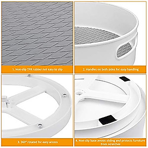 Semlos 2 Pack Lazy Susan Organizer - 9" & 12" Lazy Susan Turntable for Cabinet, Save Space, Non-Skid Lazy Susan Turntable, Plastic Lazy Susan for Kitchen, Cabinet, Pantry, Office, Bathroom