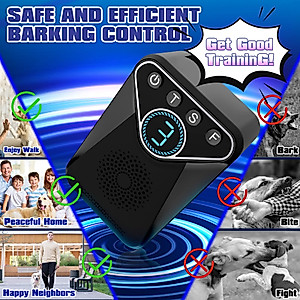 1500 mAh Rechargeable Anti Barking Device for Dogs Indoor Up to 50 Ft Range, 9 Modes Dog Bark Deterrent Devices Dog Training & Behavior Aids, Electric Bark Box Dog Barking Control Safe for Dogs