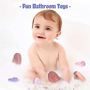 Baby Silicone Stacking & Nesting Toys, Christmas 6 pcs Heart Building Stacker Blocks Tower, Soft Chew Natural Teether Montessori Toys, 6+ Months Toddler Boys & Girls Early Education Learning