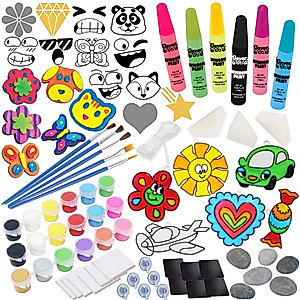 JOYIN 62 Pcs Arts and Craft Supplies for Kids - Painting Gift, Birthday Parties and Family Crafts
