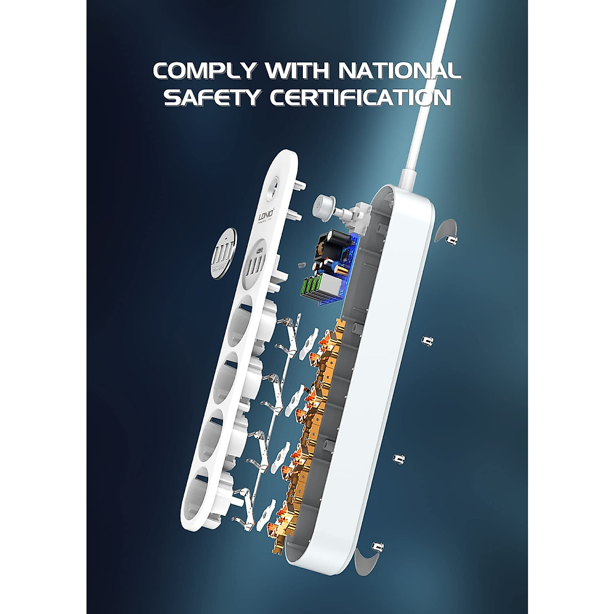 Smart Power Strip, WiFi Surge Protector, Voice Control Compatible with Alexa & Google Assistant, 4 AC Outlets 4 USB Port, APP Individual Control, Timer Schedule